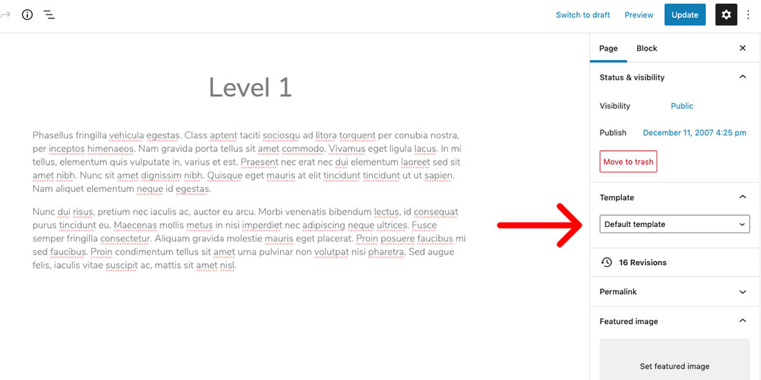 Changing page templates in WordPress pages - Viva Themes